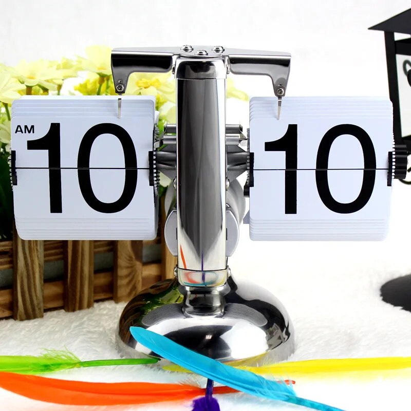 Retro Flip Digital Clock Mechanical Automatically Flip Down Page Table ...