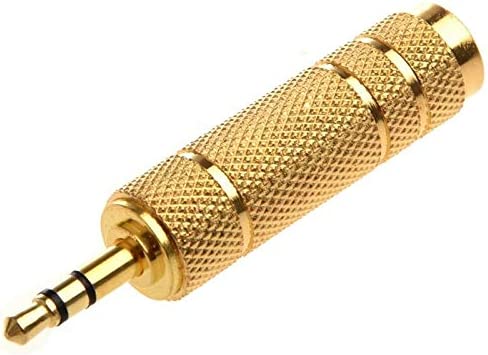 3.5mm Male to 6.5 mm Female Adapter 3.5 plug to 6.35 Jack Stereo Audio ...