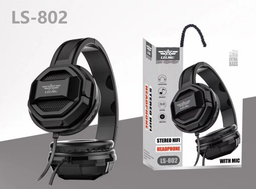 LELISU LS-802 WIRED HEADPHONE WITH MIC | Daraz.lk
