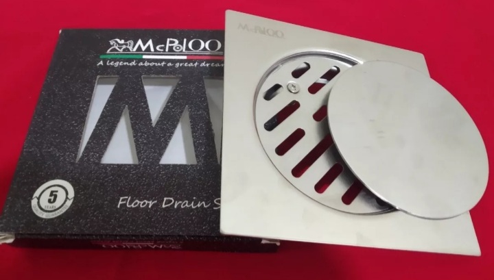Mcpoloo Plate Gully Cover 6'' x 6'' Luxury Heavy 2 pieces Floor Drain ...