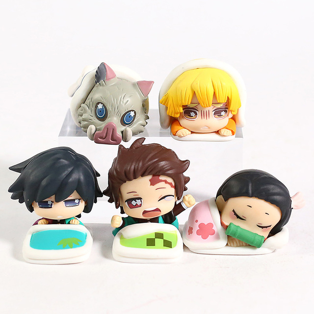 5pcs/set Demon Slayer Sleeping Series Figures Toys Kamado Tanjirou ...