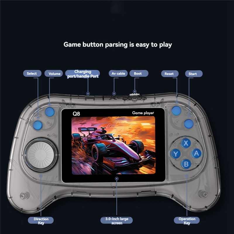 Q8 Handheld Game Console 3.0 Inch Screen 800-In-1 Classic Games 2 ...