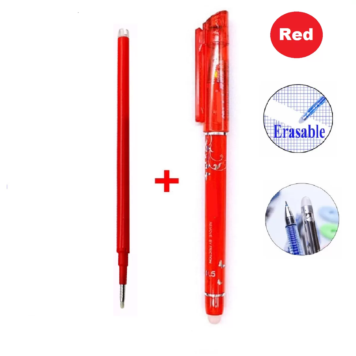 erasable gel pen with eraser on top 2 pens 0.5mm | Daraz.lk