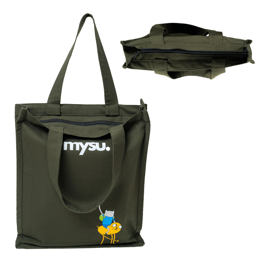 MYSU Heavy Duty Brown Eco Friendly Large Canvas Tote Bag with Zipper ...