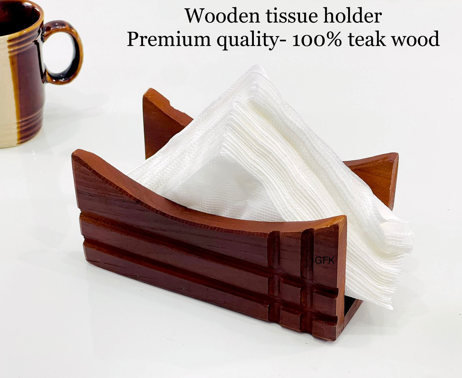Buy No 1 Premium Teak Wood Tissue Holder - Elegant and Functiona
