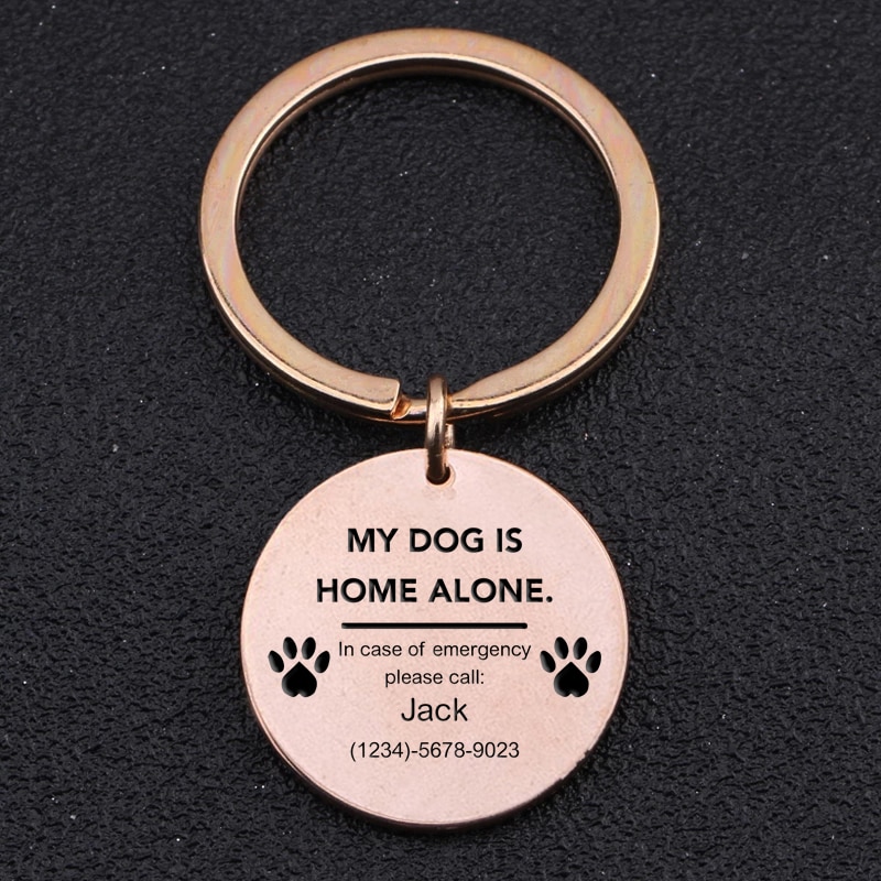 Personalized Dog ID Tag Keychain Custom Name Phone Number Keyring: MY ...