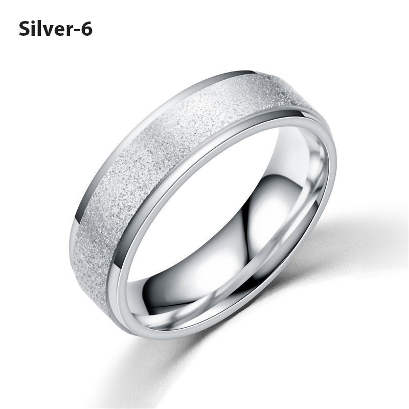 COD Stainless Steel Simple Ring Double Step Frosted Ring CM | Daraz.lk
