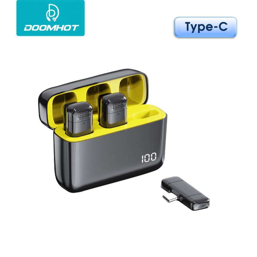 Doomhot Lavalier Microphone Cordless Omnidirectional Condenser Noise ...