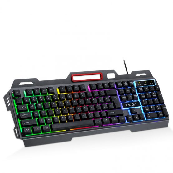 Gaming Keyboard T-Wolf T16 Metal RGB LED Backlight USB Wired Keyboard ...
