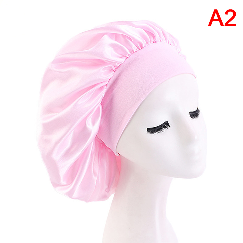 Fashion Big Size Satin Silk Bonnet Sleep Night Cap Head Cover Bonnet ...