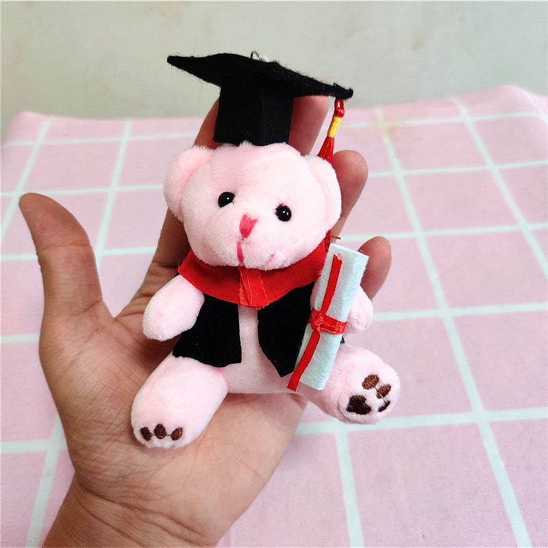 Cartoon Dr. Bear Plush Toy Reading Bear Doll Keychain Pendant Student ...