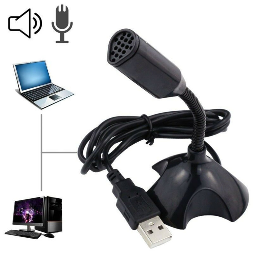 USB Mini Desktop Speech Microphone Stand for PC Laptop Computer ...