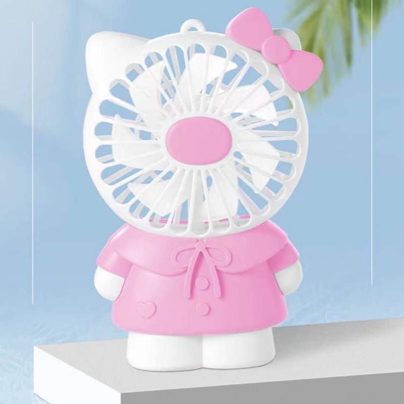 USB handheld rechargeable Anime Hello Kitty mini fan Cute Fashion ...