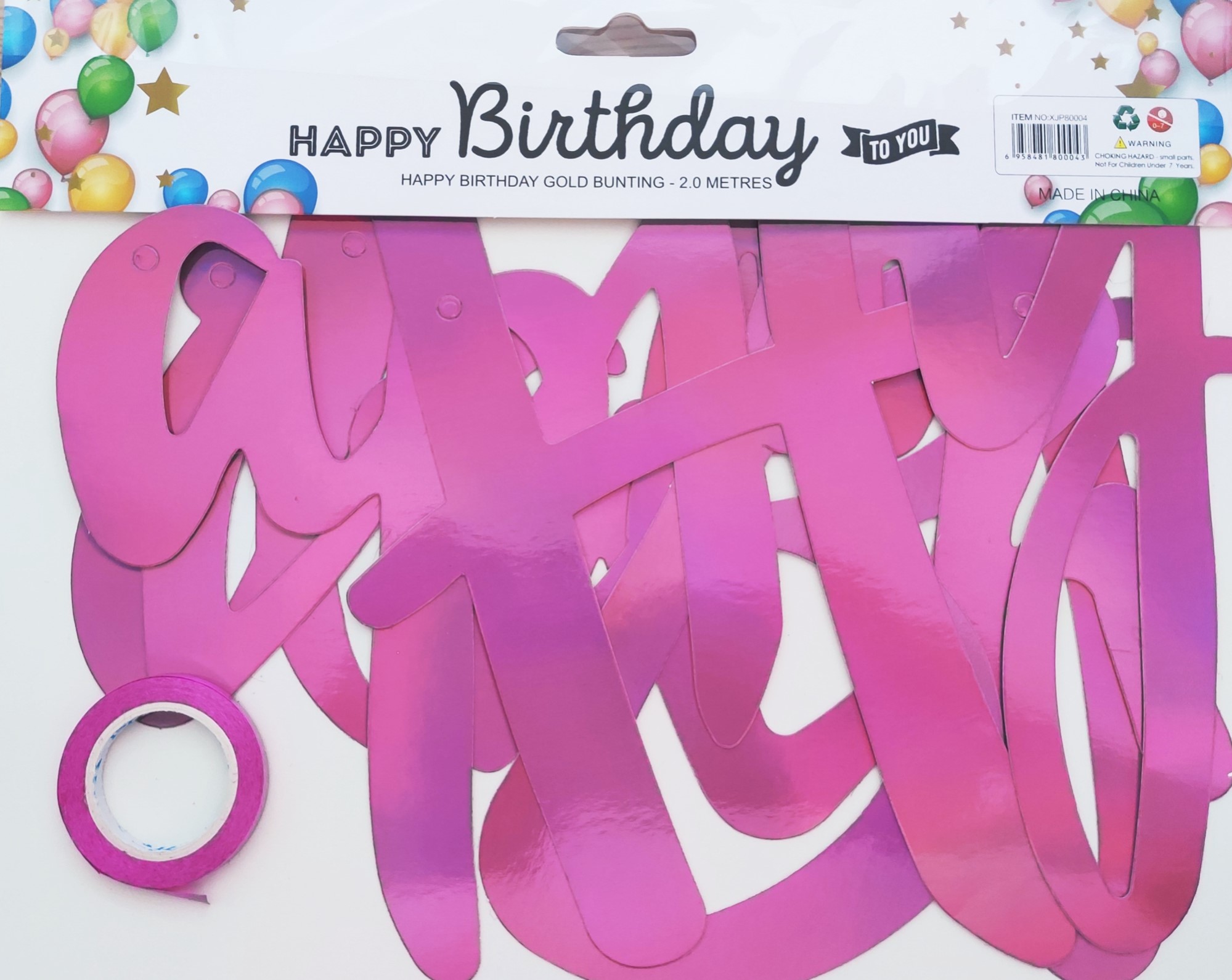 Happy Birthday Cursive Banner, Elegant Metallic And Holographic ...