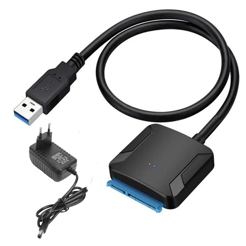 SATA to USB 3.0 Adapter Cable for 3.5/2.5 Inch SSD HDD SATA III Hard Drive Disk Converter ...