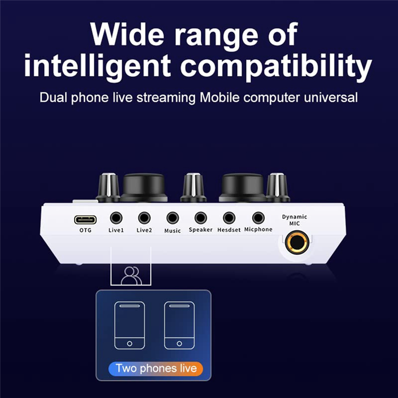 Live Sound Card V8 Mini Audio Interface Podcast Mixer Suitable for PC ...