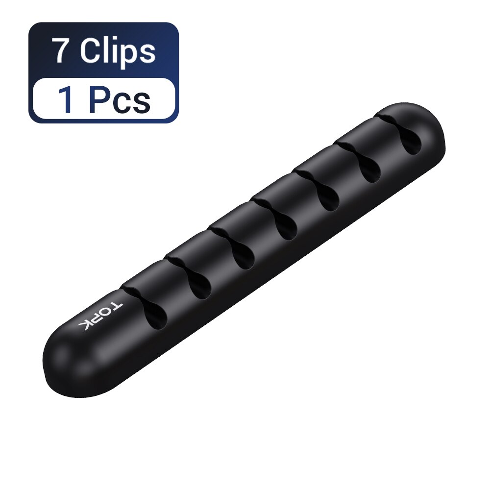 TOPK L16 Cable Organizer Silicone USB Cable Winder Desktop Tidy Management Clips Cable Holder ...