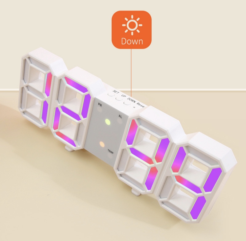 3D LED Digital Wall Clock 719262 | Daraz.lk