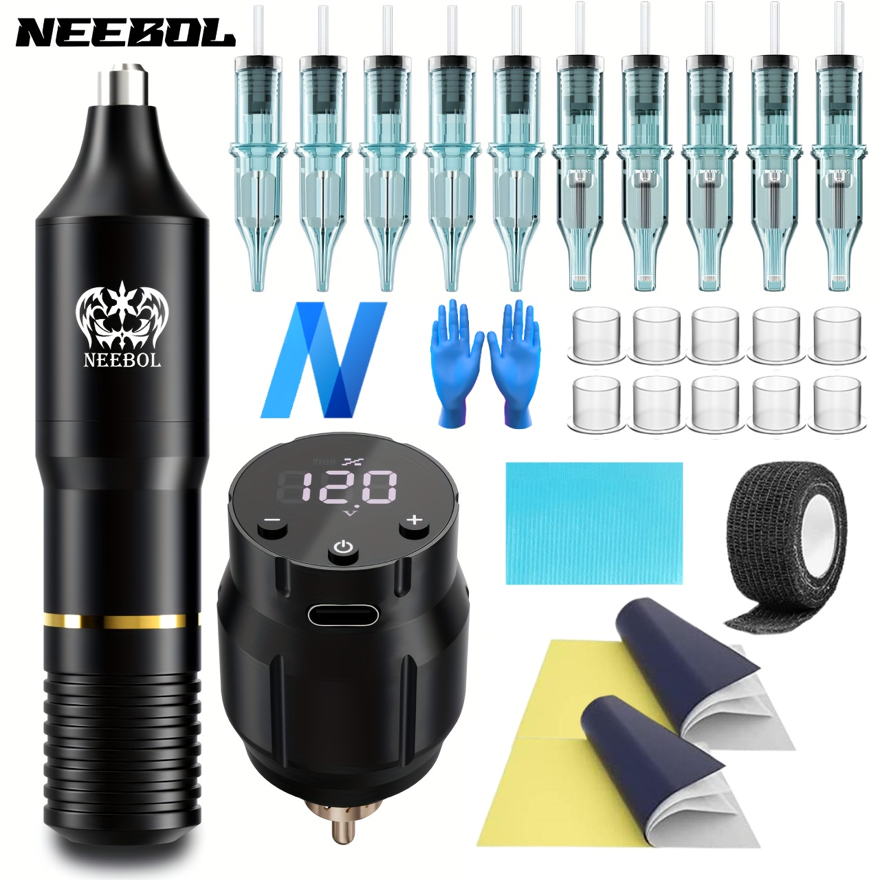 New style 1set, Wireless Tattoo Kit, Complete Tattoo Pen Machine With ...