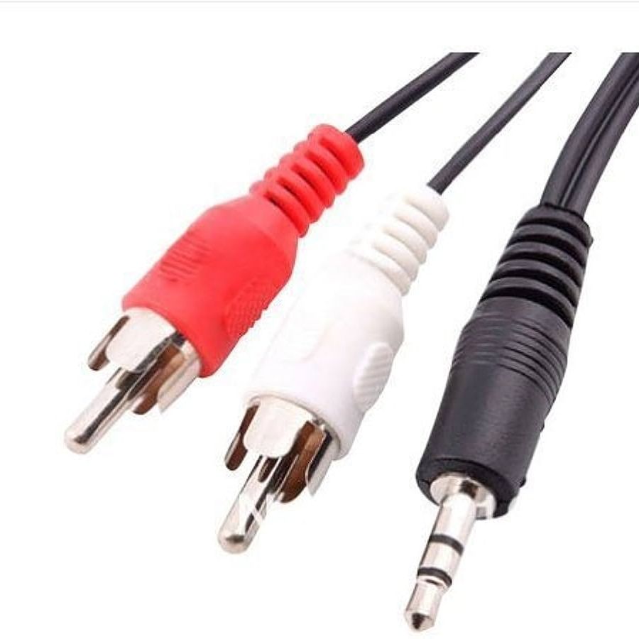1.5M 3.5 MM Male Jack to AV 2 RCA Male Stereo Music Audio Cable Cord ...