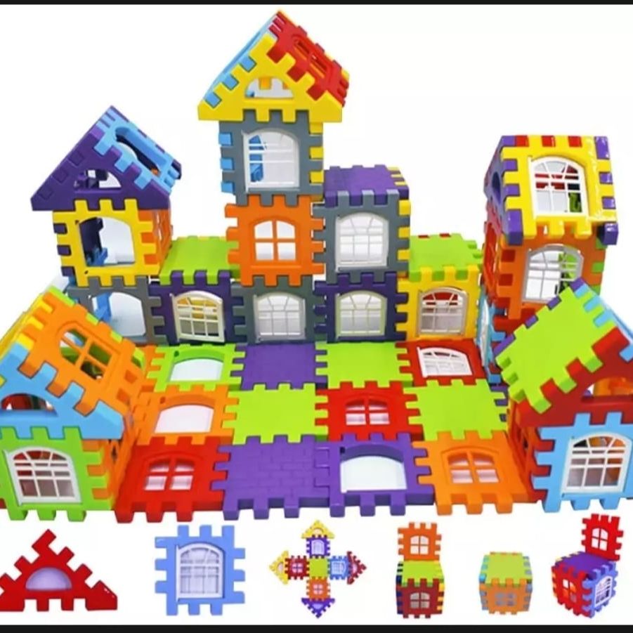 Children Kids Funny Bricks House Building Learning Blocks Construction ...