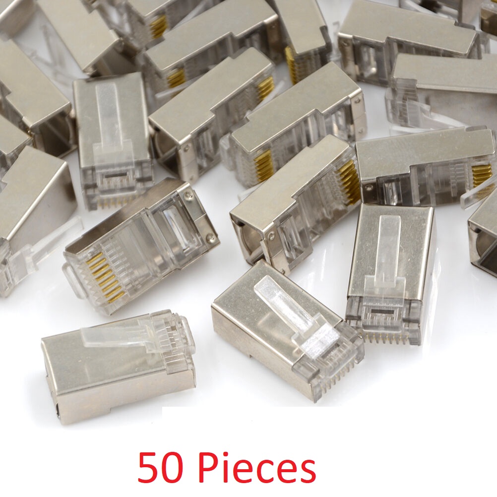RJ45 Pass Through Shielded 8P8C Network Modular Plug Connector | Daraz.lk