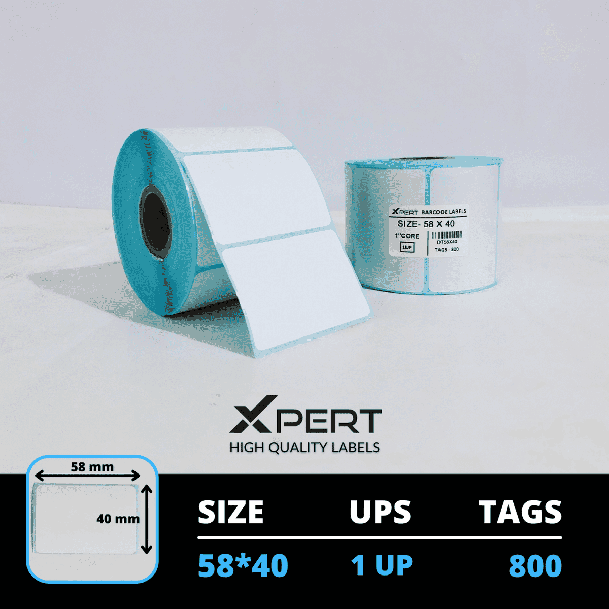 58*40 Direct Thermal Barcode Label Roll 1 Up 800 Tags | Daraz.lk