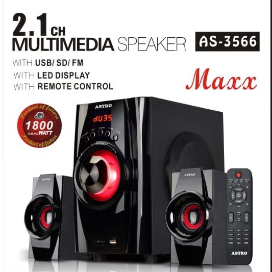 Astro AS 3566BT 2.1 Channel Subwoofer Speaker with Radio, Card Reader ...