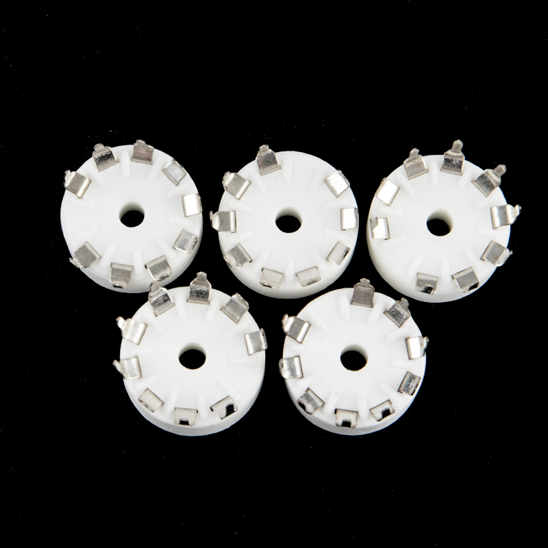 5Pcs Ceramic 9pin B9A PCB Mount Tube Socket 12AX7 12AT7 Hifi Audio ...