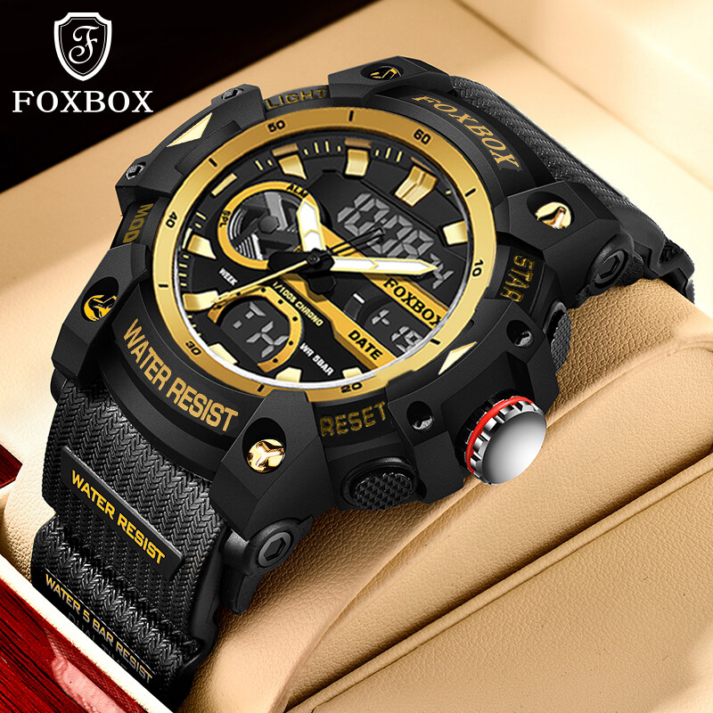 【Miga Plaza】 2023 Digital Watches for Men Original foxbox Dual Time ...