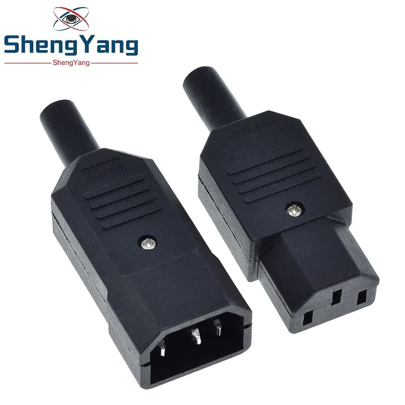 IEC Straight Cable Plug Connector C13 C14 10A 250V Black female&male ...