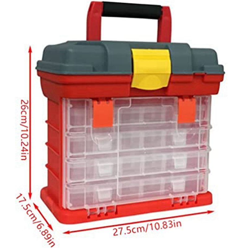 Detachable Toolbox with 4 Layers and 72 Compartments Can Place Screws ...