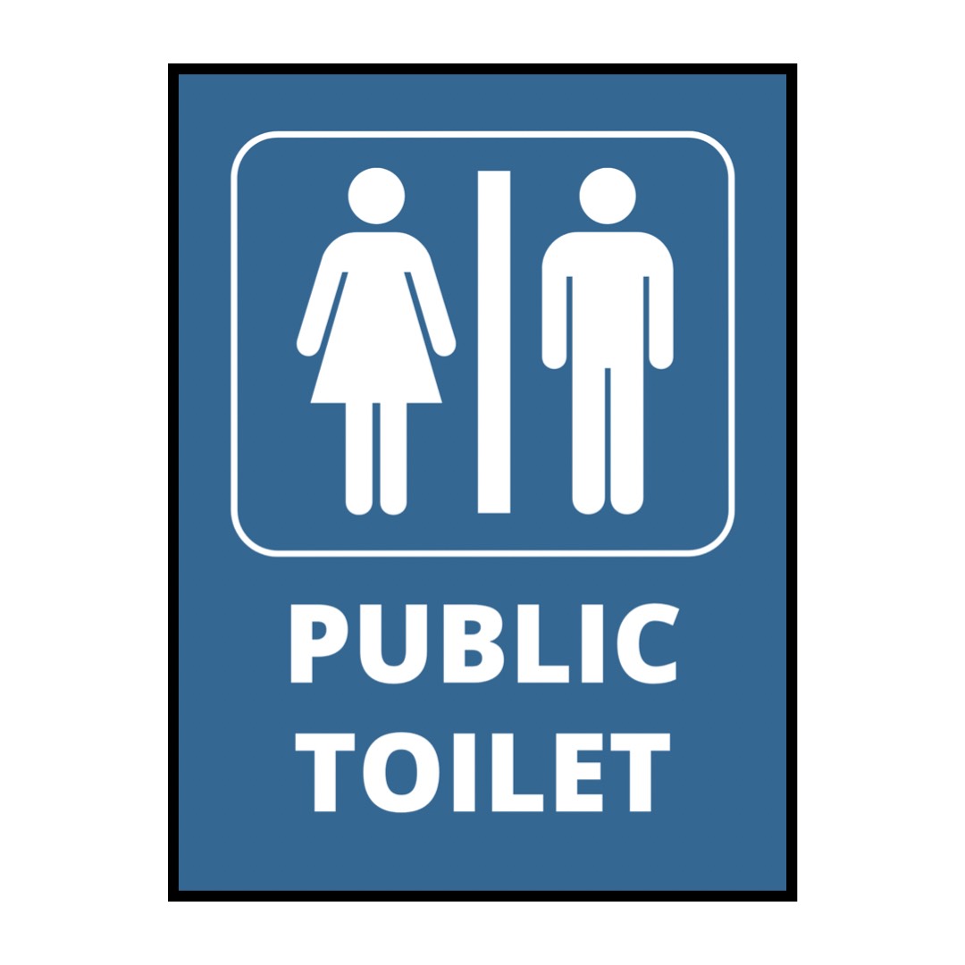 Public Toilet Sign Board - 15cm X 21cm | Daraz.lk