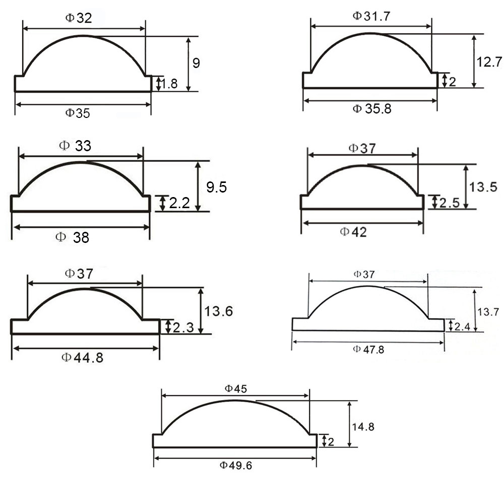 Zoom Led Flashlight Bike Lamp Lens 15mm 18 20 23 25 28mm 29 30 32 35 38mm Pmma Plano Convex ...