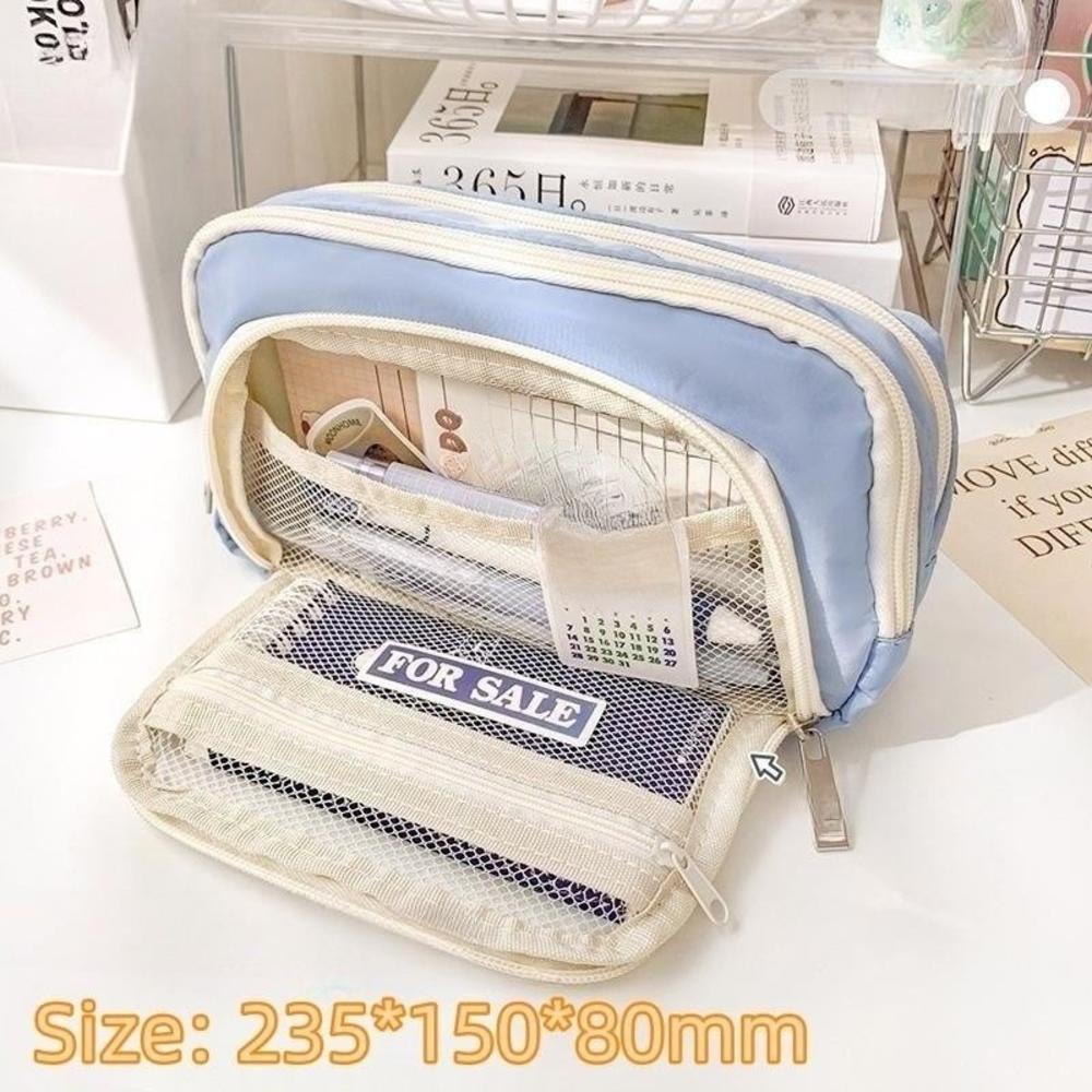 School Student Multifunctional Stationery Storage Bag Canvas Girls Pen ...
