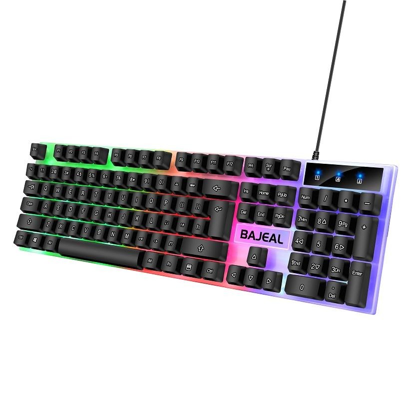 BAJEAL K35 Colorful Rainbow Backlight Ergonomic Usb Wire Waterproof Rgb Gaming Keyboard | Daraz.lk