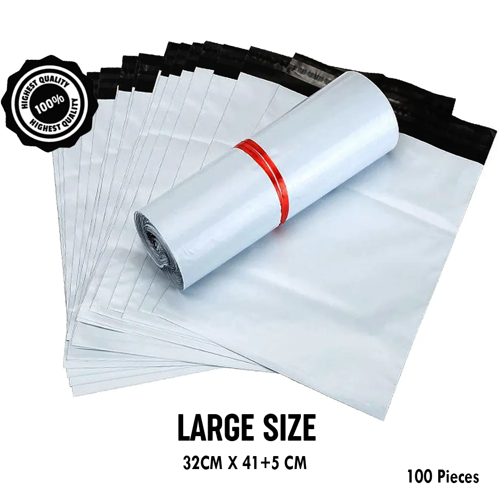 Large Size 32 x 41+5 CM Size Poly Mailer White Daraz Flyers Bundle of ...
