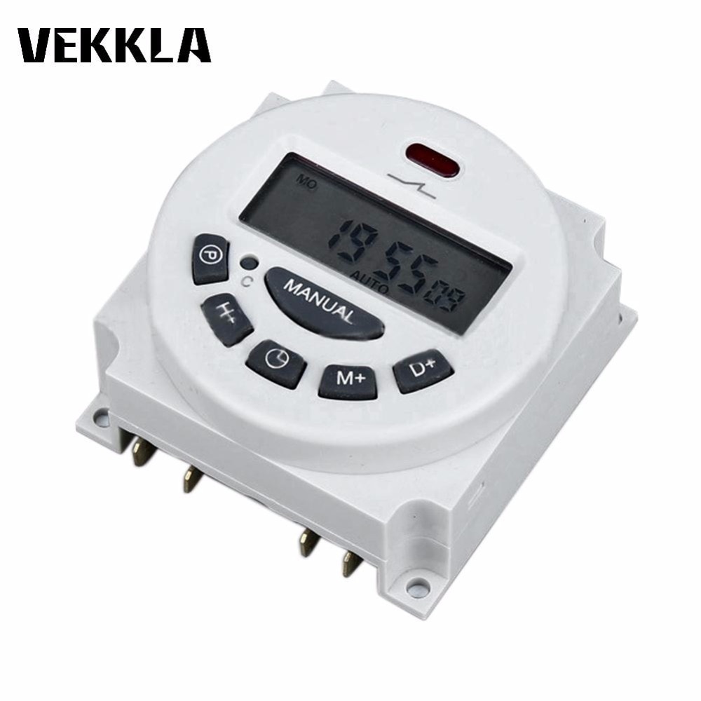 Microcomputer AC 12V 110V 220V LCD Digital Timer Switch Programmable Electronic Relay Switch ...