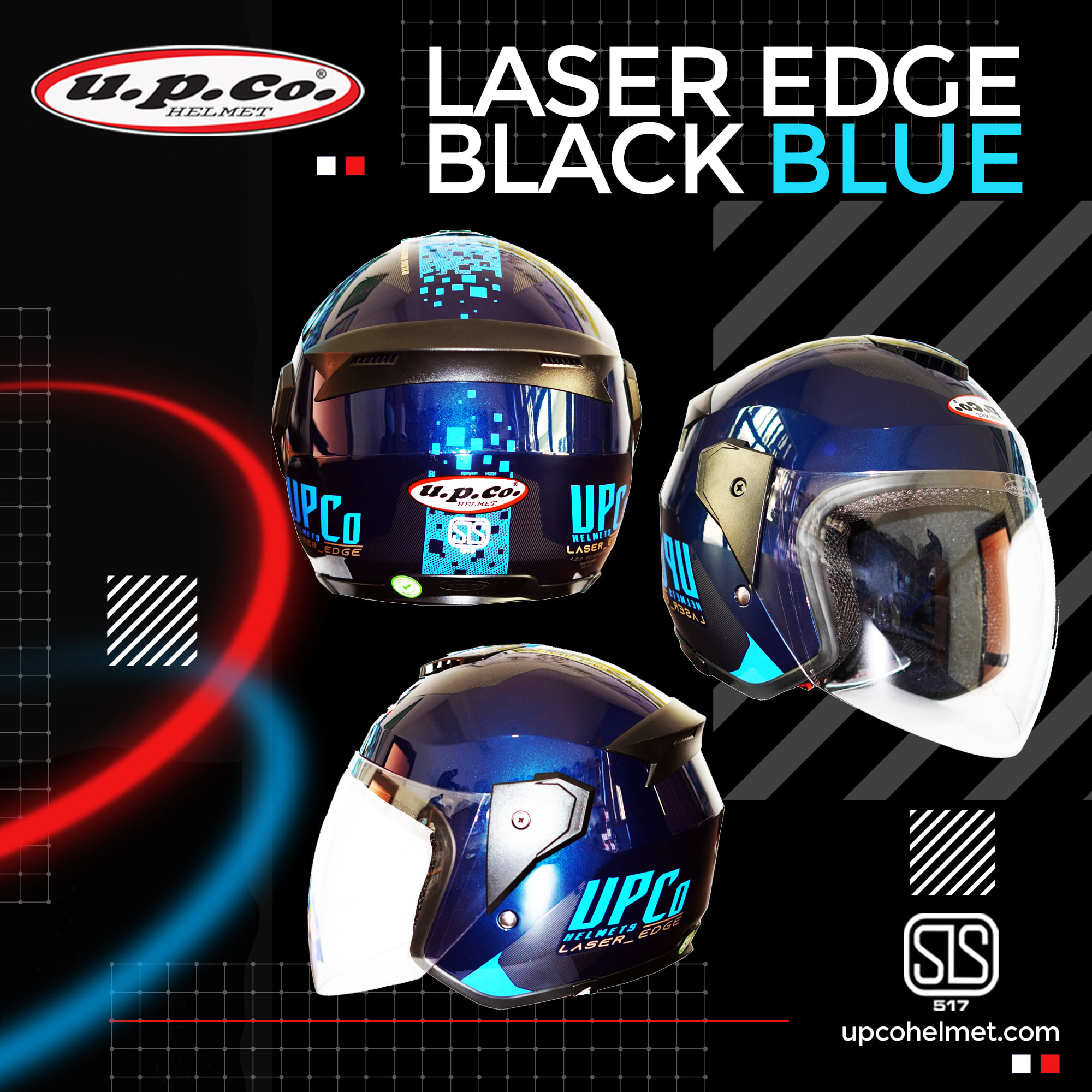U. P. Co. Helmet - Laser Edge Series - SLS 517 certified Helmet (100% ...
