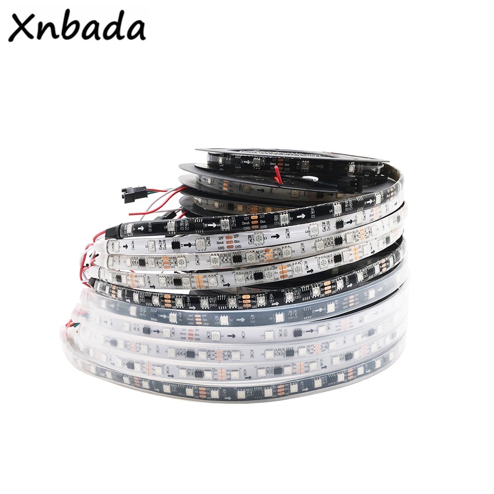 Highlight Led DC12V WS2811 RGB Led Strip Light Addressable 30/48/60Leds/m Led Pixels External 1 ...