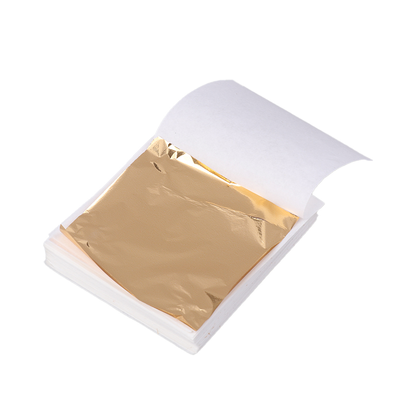 100 Sheets Imitation Gold Silver Foil Paper Leaf Gilding DIY Art Craft ...