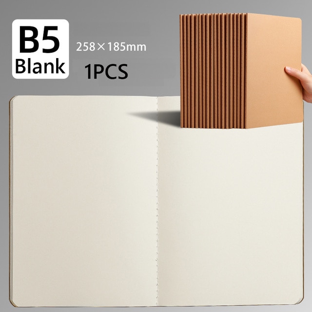 A4/A5/B5 Notebook Student Workbook Kraft Paper Notepad Inner Page Blank ...