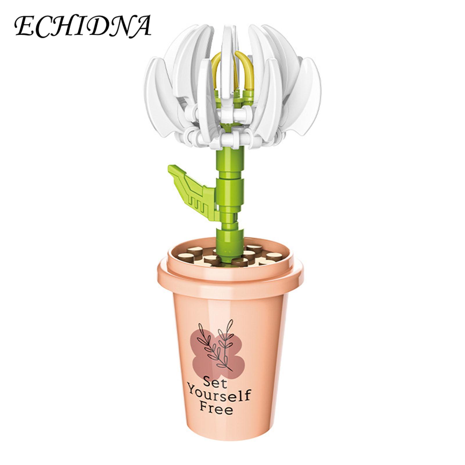 ECHIDNA Flower Building Block Toy Simulation Flower Lotus Flower ...