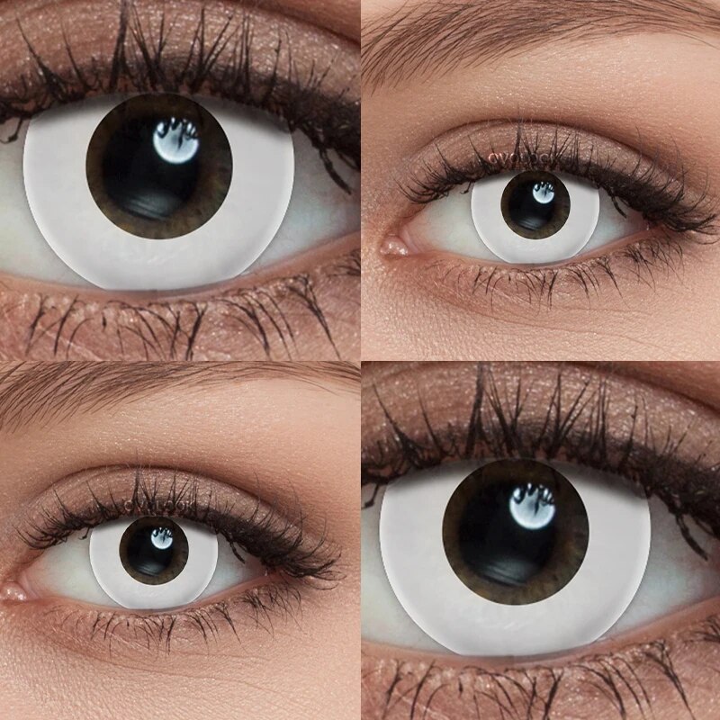 OVOLOOK Sharingan Halloween Color Contacts Lenses Red Blackout Contacts ...