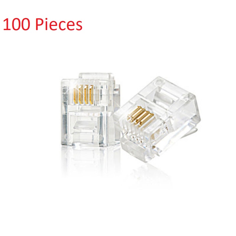 RJ11 Modular Plugs 6P4C For Solid Connectors 10, 20, 30, 40, 50, 60, 70, 80, 90, 100 pcs | Daraz.lk