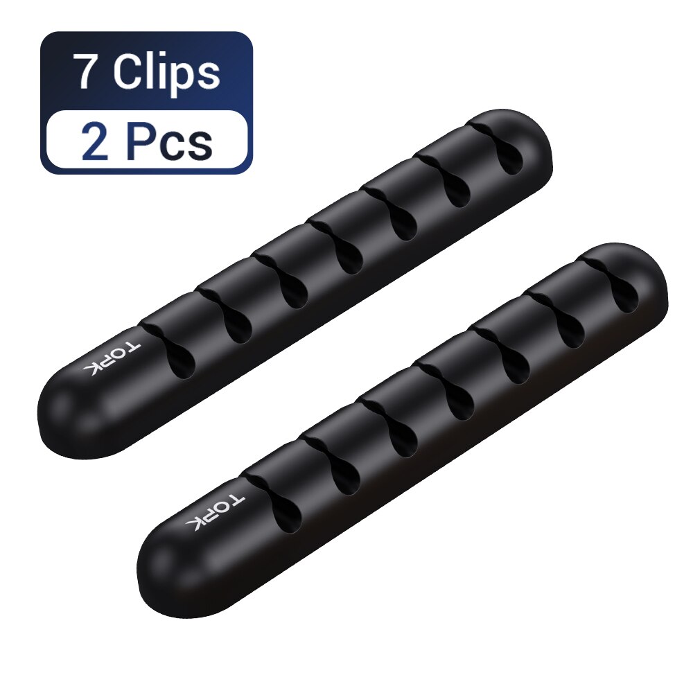 TOPK L16 Cable Organizer Silicone USB Cable Winder Desktop Tidy Management Clips Cable Holder ...