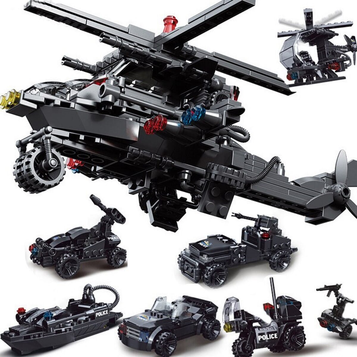 6 in 1 Police Vehicles Brick/Block/Lego Set (Full Set) | Daraz.lk