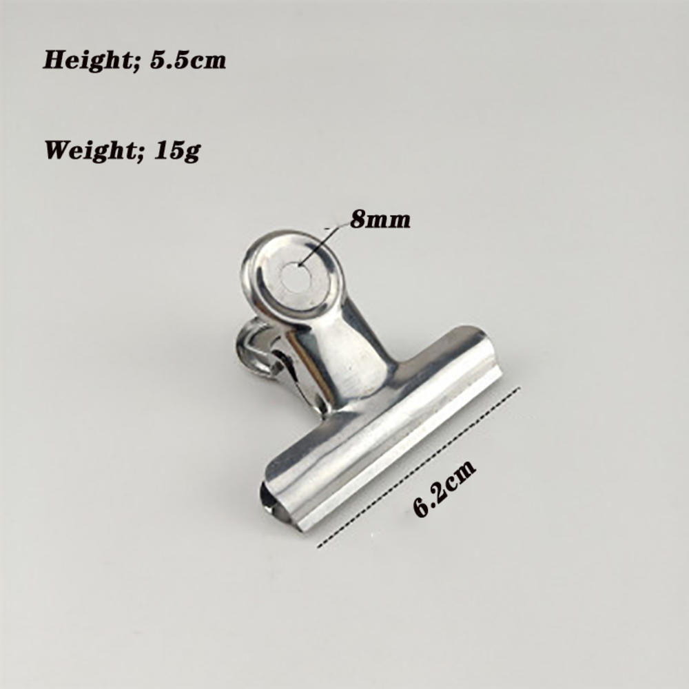 Stainless Steel Bulldog Clips Metal Office Paper Clip Binder Grip Clamp ...