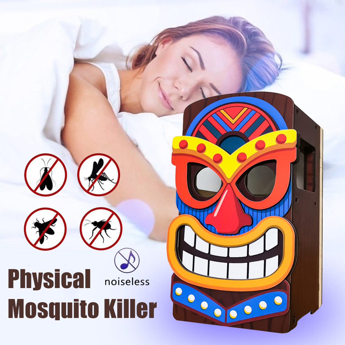 Surprise Portable USB Wooden Craft Physical Mosquito Killer Lamp Insect ...