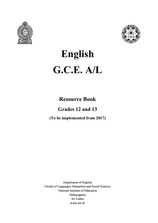 GCE AL English Resource Book - Grade 12 & 13 - English Literature ...